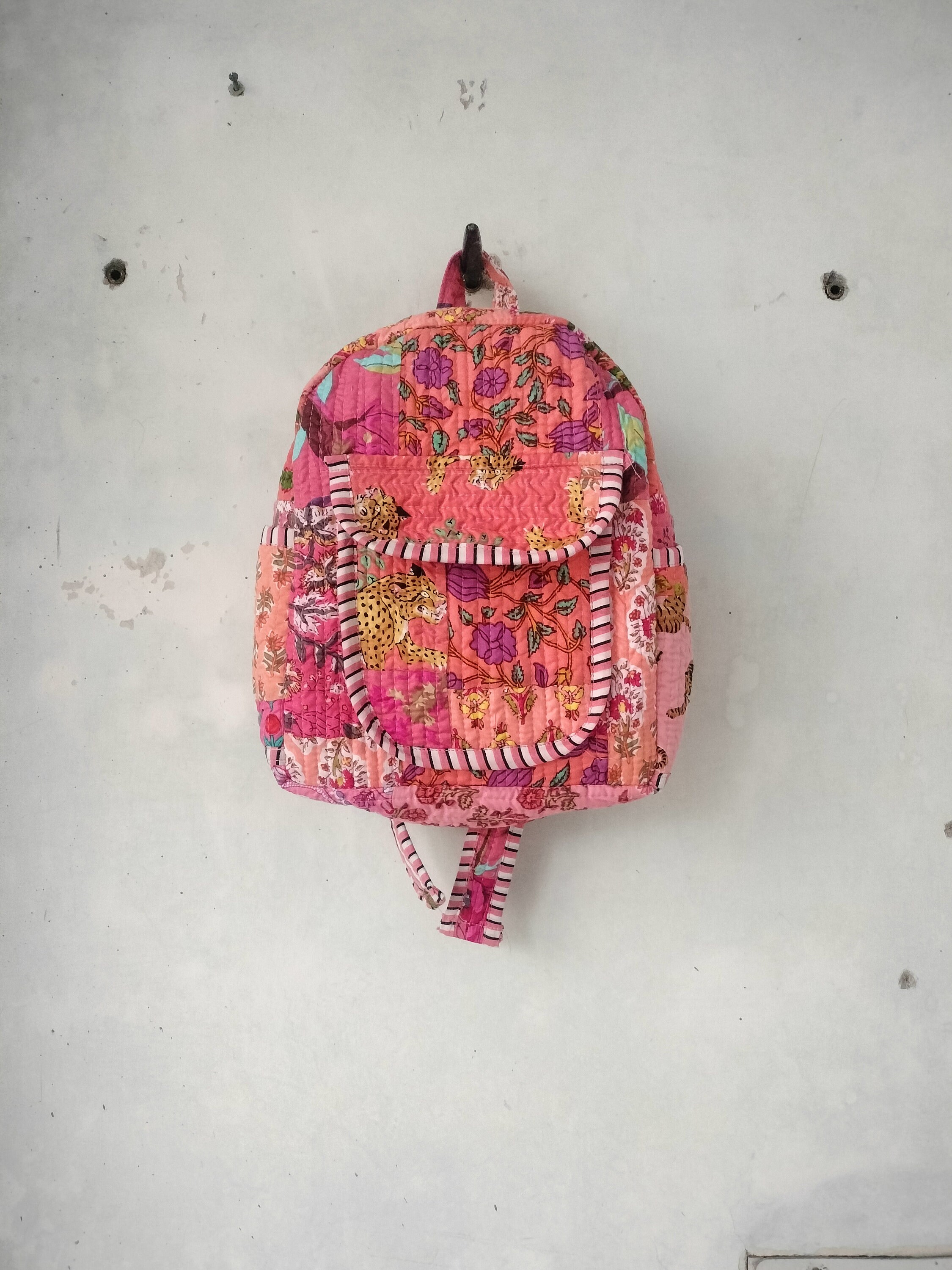 Cotton Patchwork Backpack: Bohemian Quilted Laptop Bag - Etsy