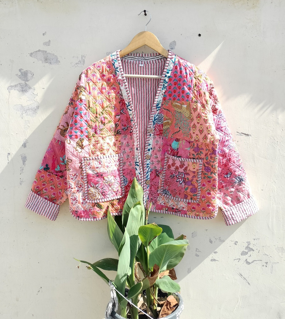 Hand Block Print Cotton Quilted Jacket: Reversible Boho Coat - Etsy