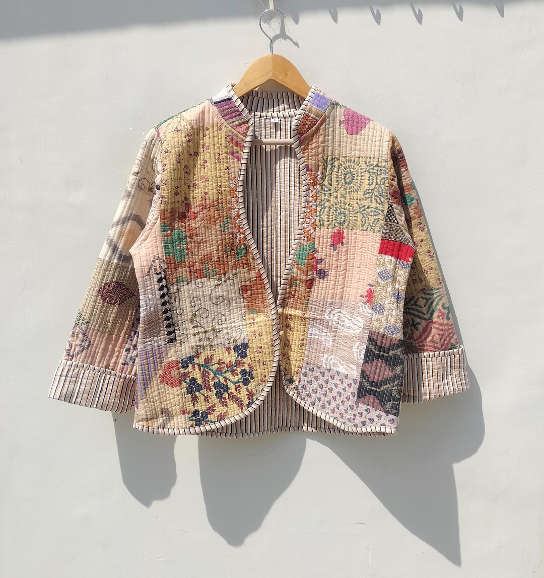 Buy New Style Cotton Patchwork Jacket With Collar Cotton Quilted Jacket ...