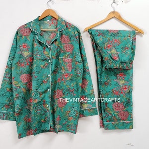 Handmade Cotton Pajama Set: Women's Floral Print Night Suit - Etsy