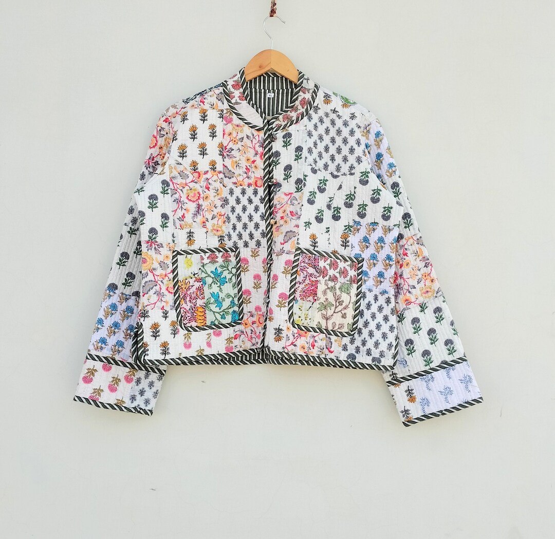 Handmade Patchwork Jacket, Hand Stitched Cotton Patchwork Jacket ...