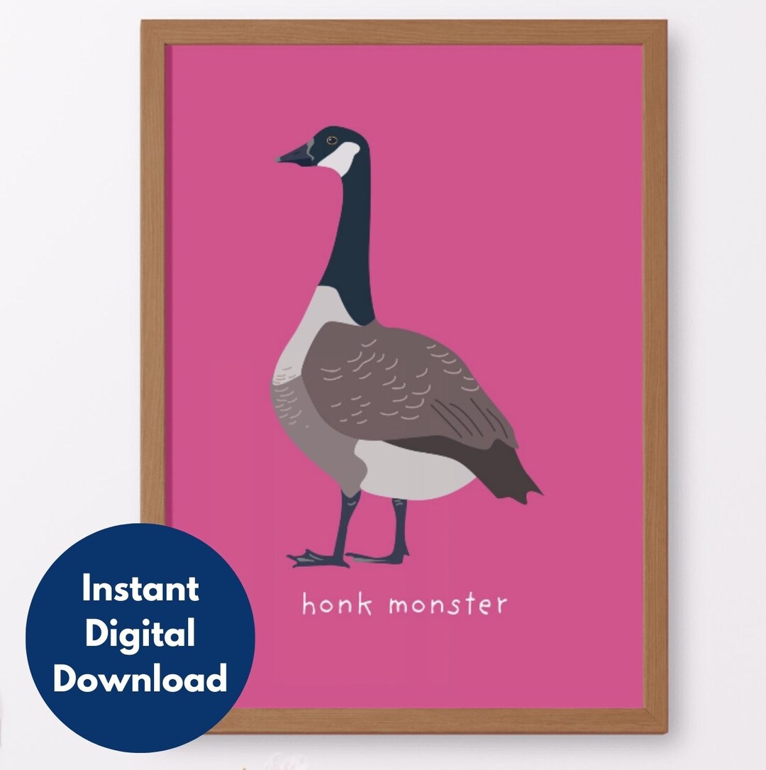 Honk Monster Artwork | DIGITAL DOWNLOAD | Funny Goose Art Print - Etsy