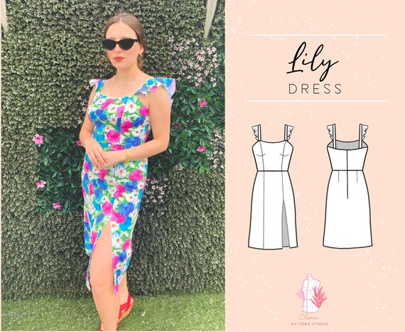 Split Dress PDF Sewing Pattern for Women/ DIY Dress / Digital - Etsy