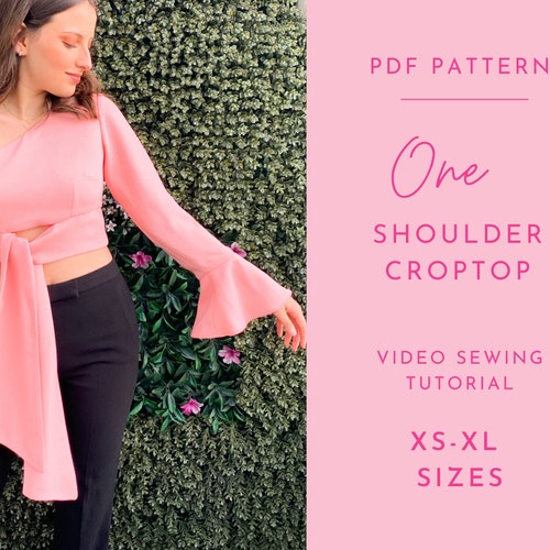 PDF Sewing Pattern Crop Top for Women/ DIY One Shoulder Top / - Etsy