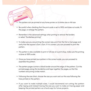 CUSTOM SIZE PATTERN / Pdf Printable Sewing Pattern : I'll Make Any ...