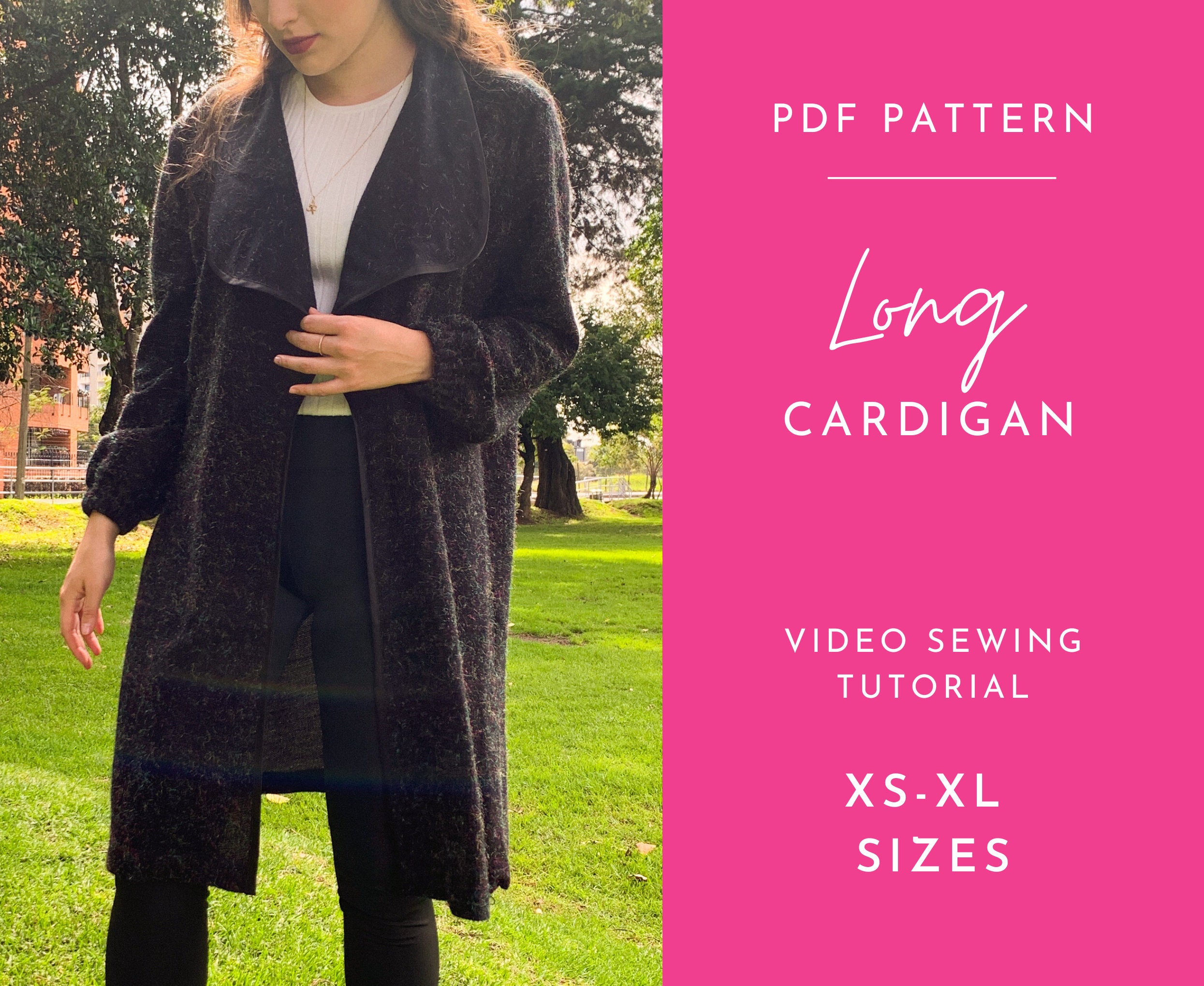 Cardigan PDF Sewing Pattern for Women/ DIY Cardigan / Coat Digital ...