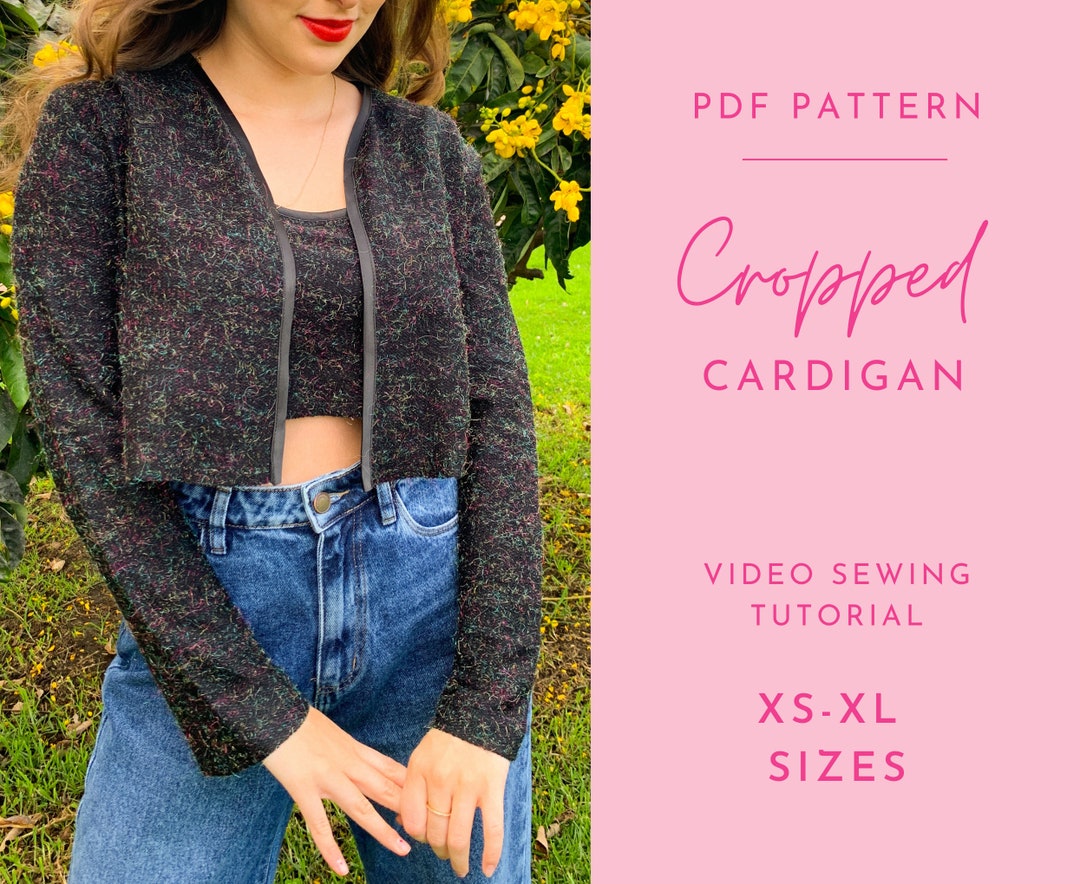 Cropped Cardigan PDF Sewing Pattern for Women/ DIY Cardigan / Digital ...