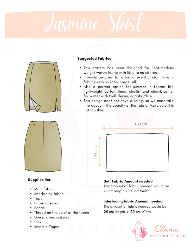 PDF Sewing Pattern Skirt for Women/ DIY Skirt / Digital Pattern Double ...