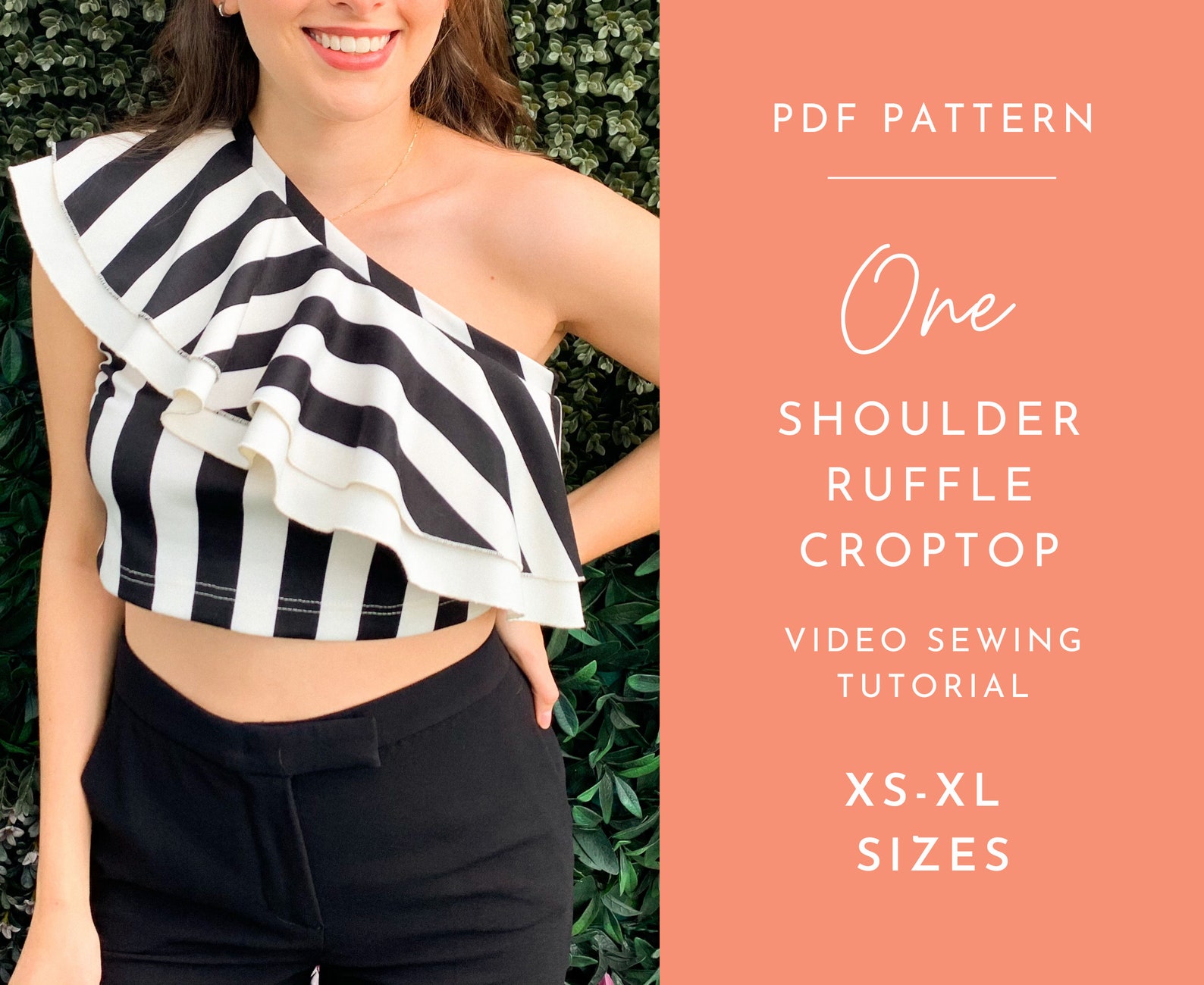 PDF Sewing Pattern Crop Top for Women/ DIY One Shoulder Top / - Etsy