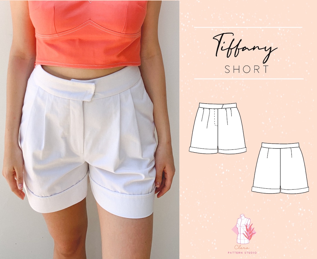 PDF Sewing Pattern High Waist Pleated Shorts for Women/ DIY - Etsy