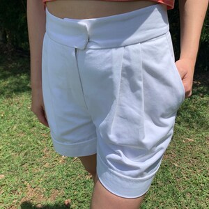 PDF Sewing Pattern High - Waist Pleated Shorts for Women/ DIY Shorts ...