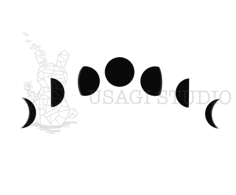 Moon Phases Silhouette SVG PNG JPG File for Cricut Stencil Instant ...