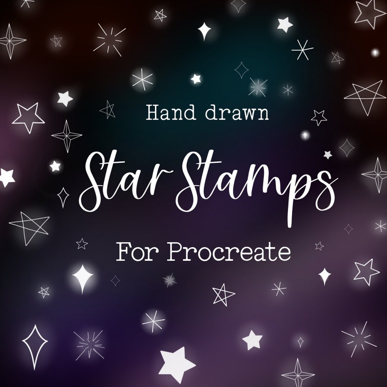 17 Hand Drawn Procreate Star Stamps & Brushes, Celestial Stars ...