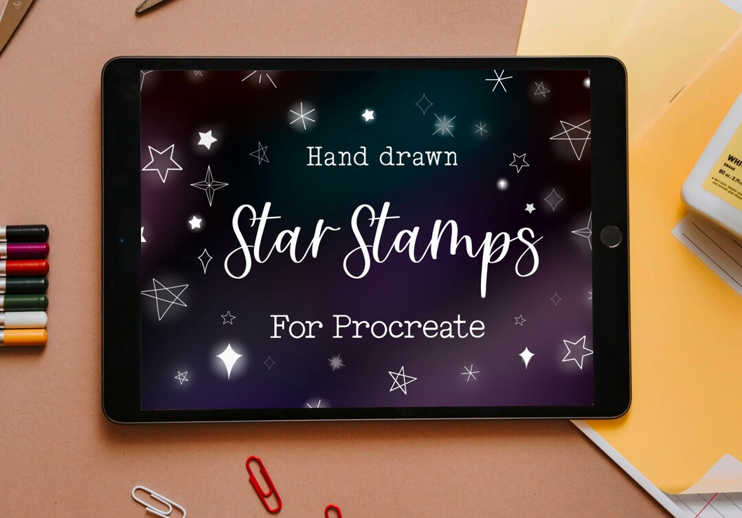 17 Hand Drawn Procreate Star Stamps & Brushes, Celestial Stars ...