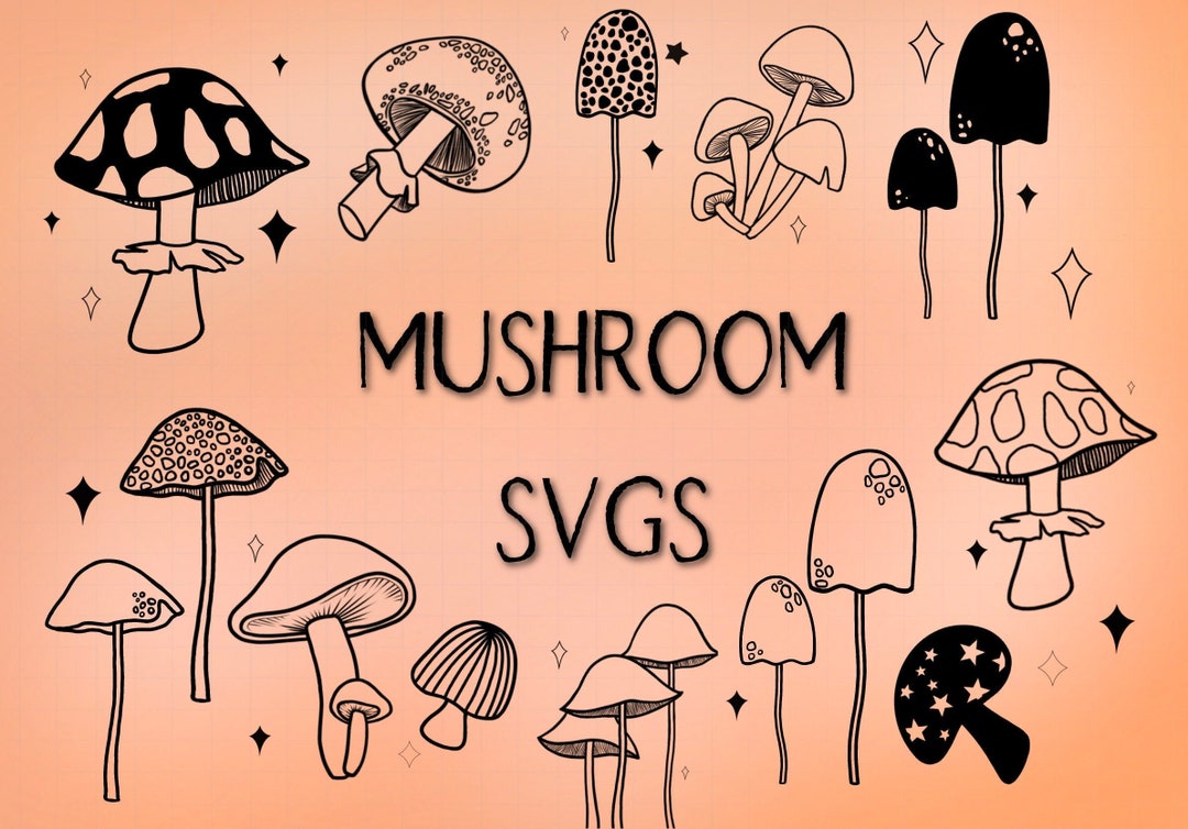 Fall Mushrooms Silhouette SVG PNG JPG File for Cricut Stencil Download ...