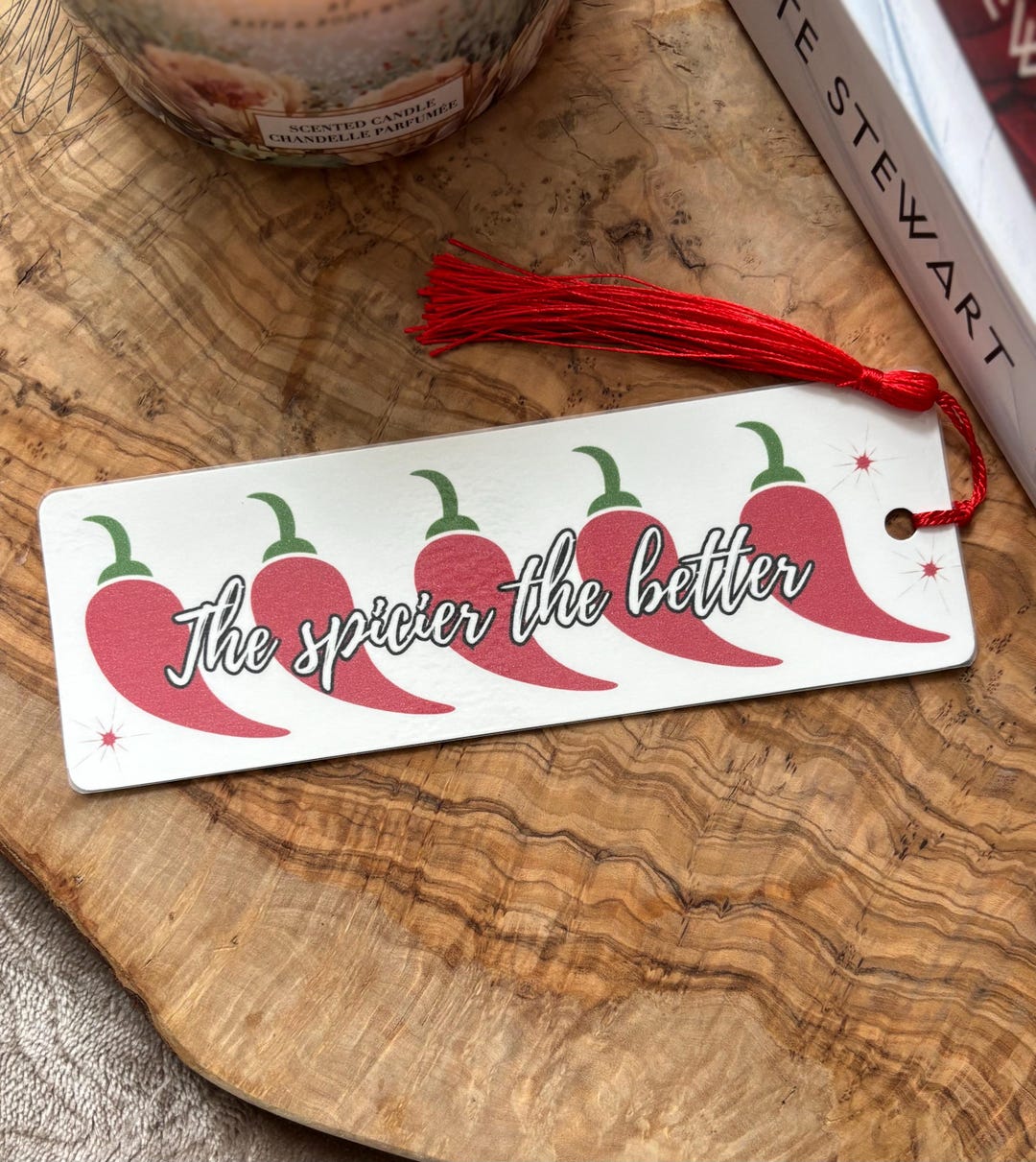 The Spicier the Better Red Hot Spicy Chili Pepper Bookmark Bookish Gift ...
