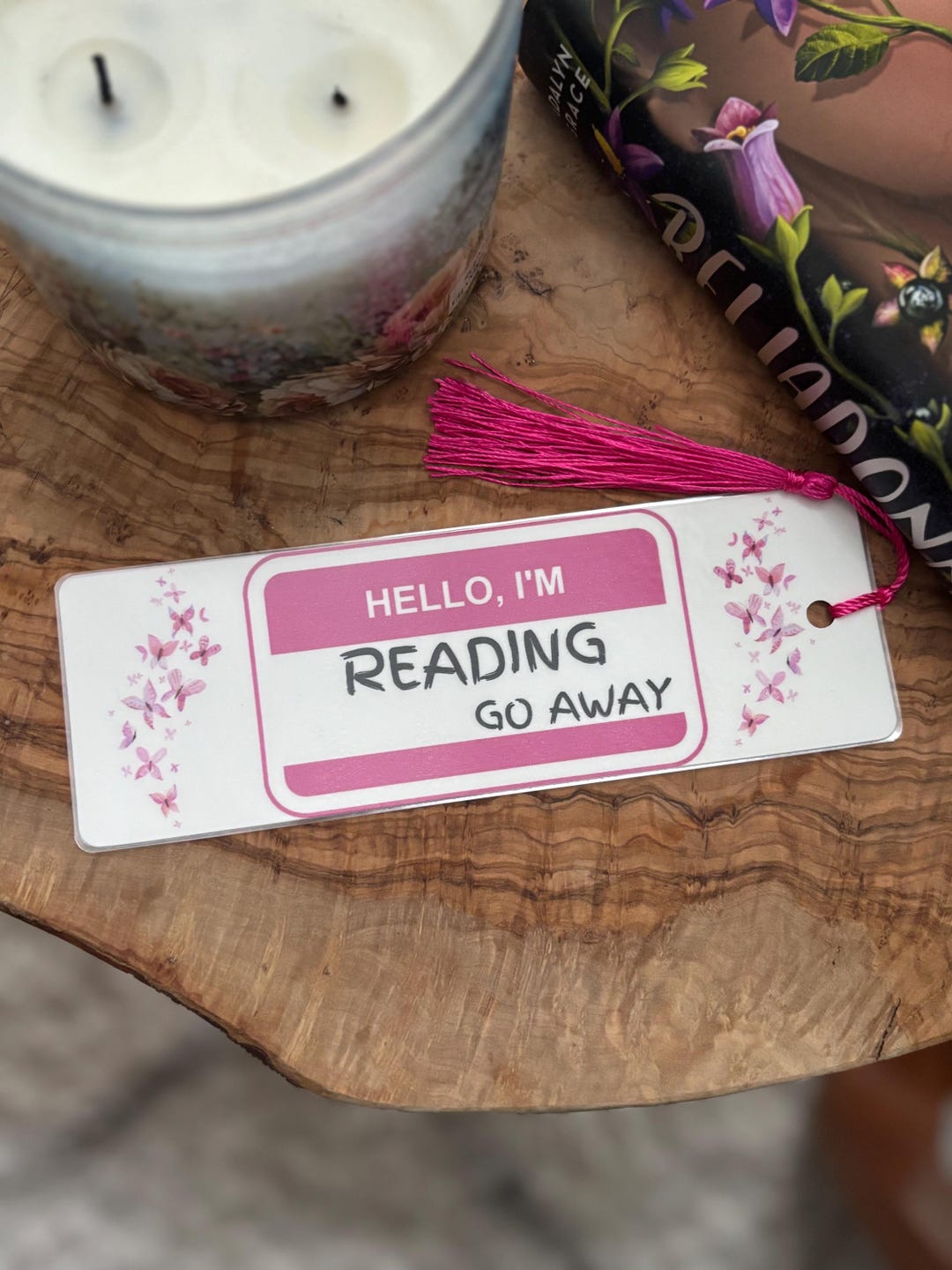 Hello I’m Reading Go Away Name Tag Funny Bookmark Bookish Gift for ...