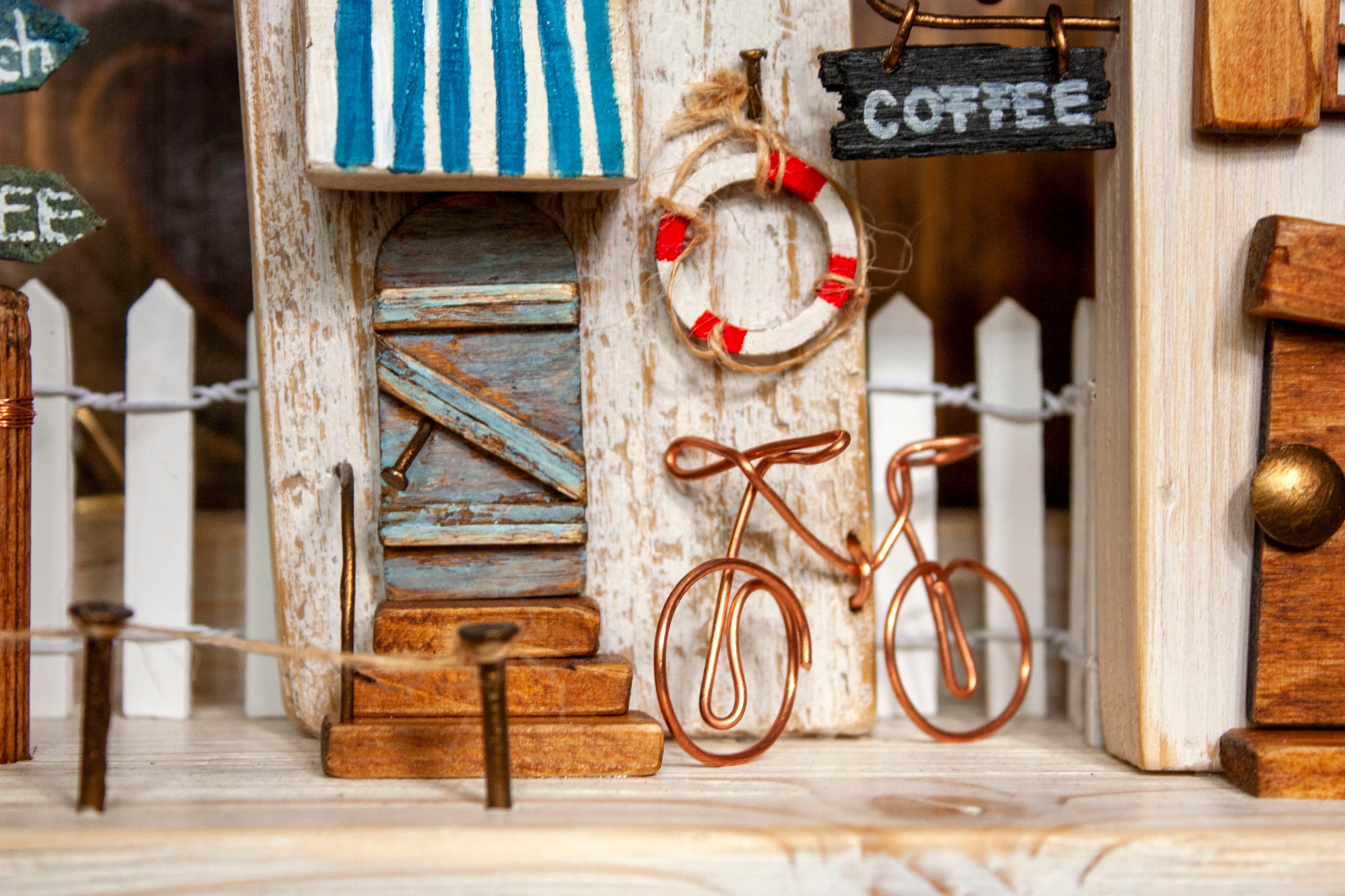 Handmade Wooden Key Holder, Wooden Lighthouse, Wall Hanging Key Holder ...