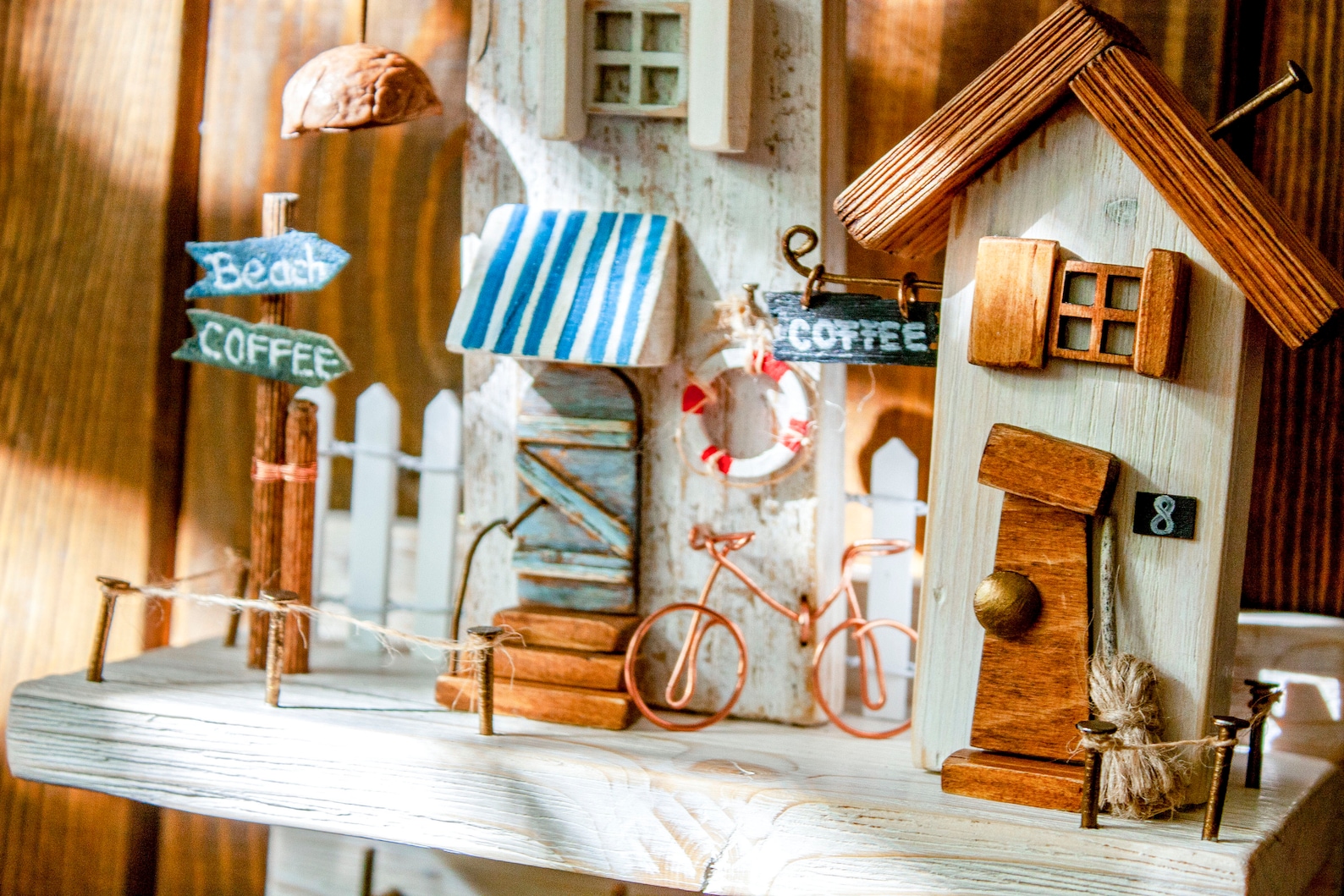 Handmade Wooden Key Holder, Wooden Lighthouse, Wall Hanging Key Holder ...