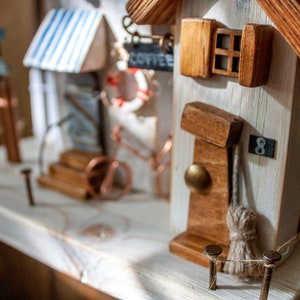 Handmade Wooden Key Holder, Wooden Lighthouse, Wall Hanging Key Holder ...