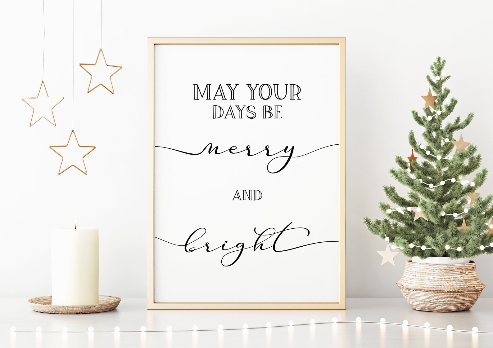 May Your Days Be Merry and Bright Christmas Printable INSTANT DOWNLOAD ...