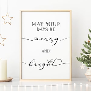 May Your Days Be Merry and Bright Christmas Printable INSTANT DOWNLOAD ...