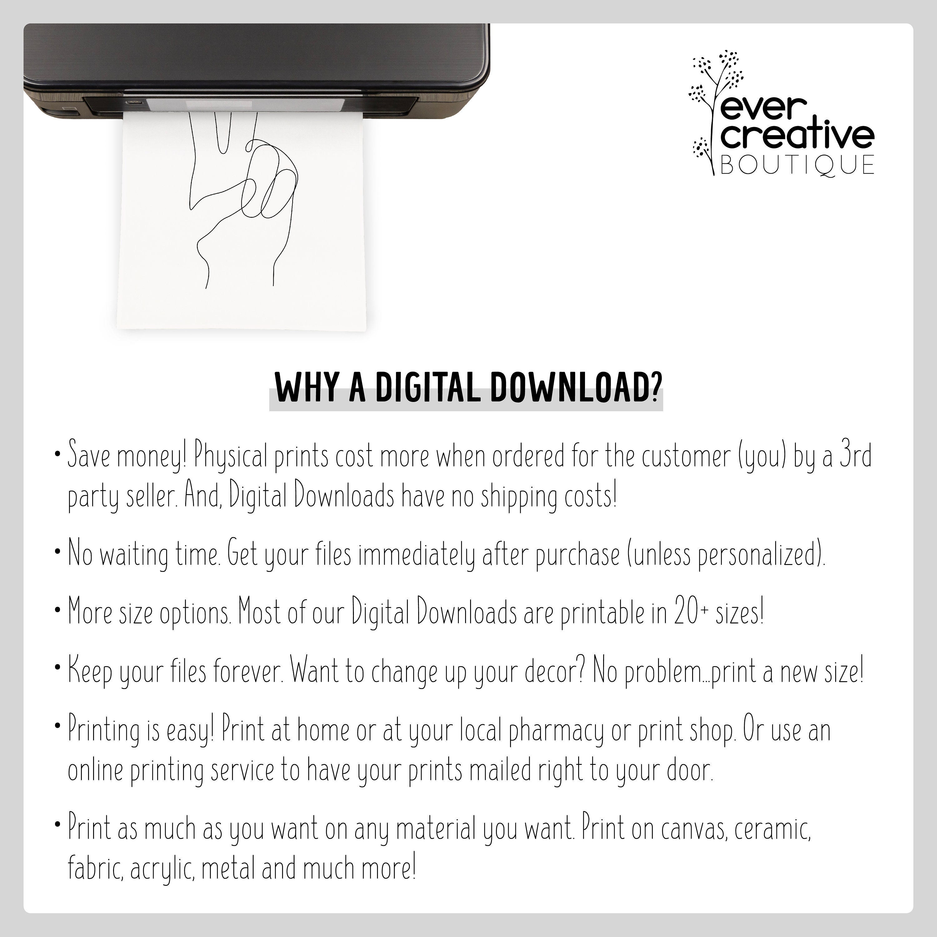 Peace Sign Hand One Line Art INSTANT DOWLOAD Black and White | Etsy