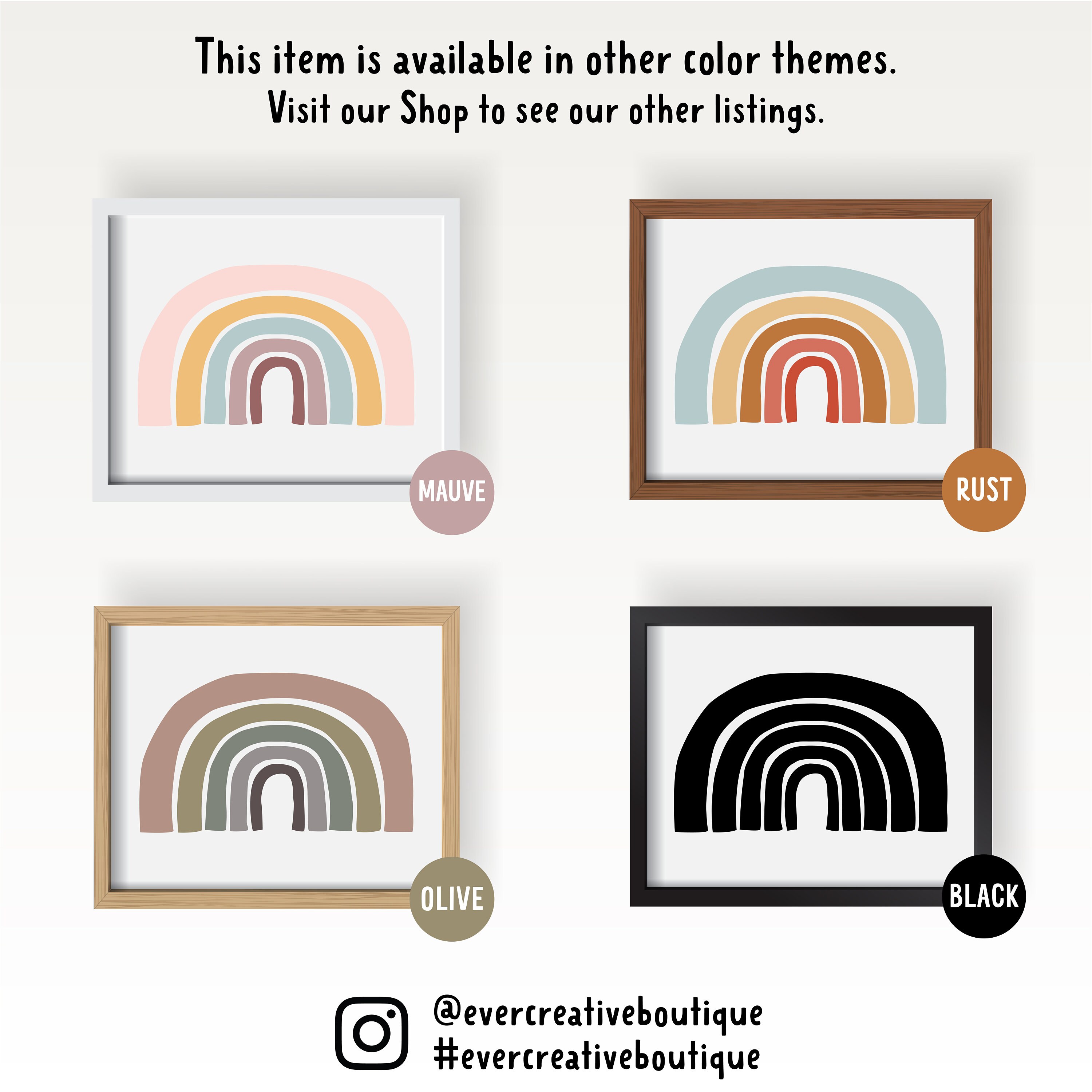 Bold Rainbow Boho Rainbow Printable INSTANT DOWNLOAD Boho | Etsy