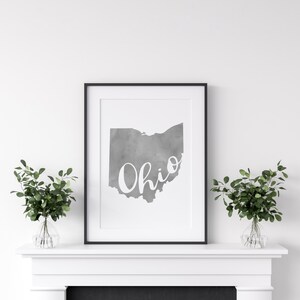Ohio State Watercolor Printable INSTANT DOWNLOAD, Ohio Outline Art ...