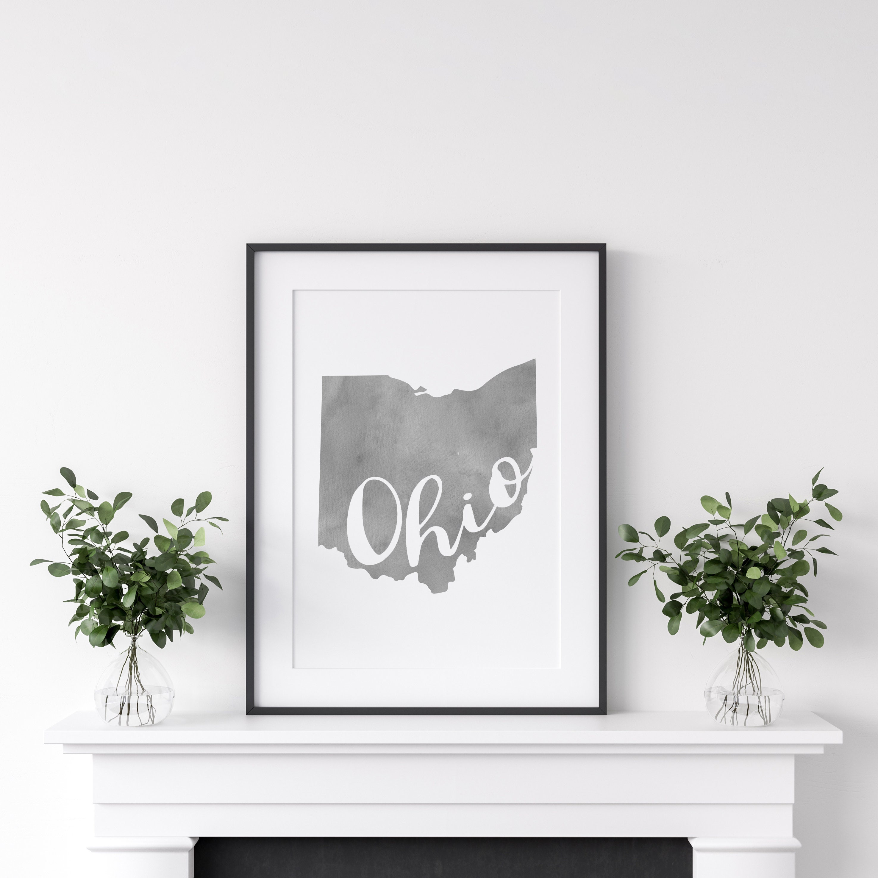 Ohio State Watercolor Printable INSTANT DOWNLOAD, Ohio Outline Art ...