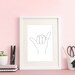 Shaka Sign Hand One Line Art INSTANT DOWNLOAD, Black & White Shaka Sign ...