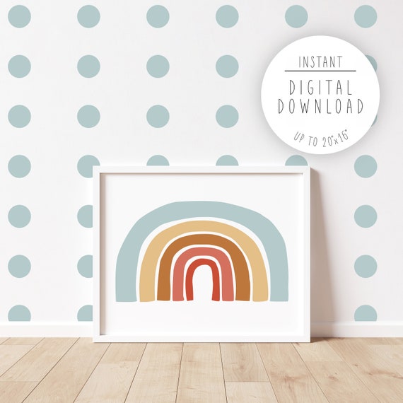 Bold Rainbow Boho Rainbow Printable INSTANT DOWNLOAD Wall Art | Etsy