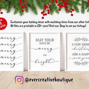 May Your Days Be Merry and Bright Christmas Printable INSTANT DOWNLOAD ...