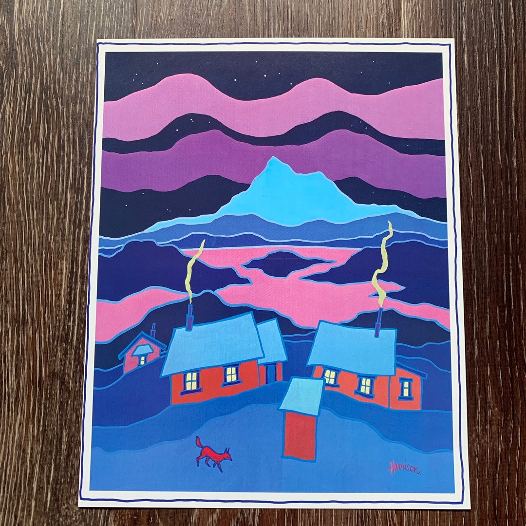 Vintage Book Page Ted Harrison O Canada Arctic Houses Illustration 10 X ...