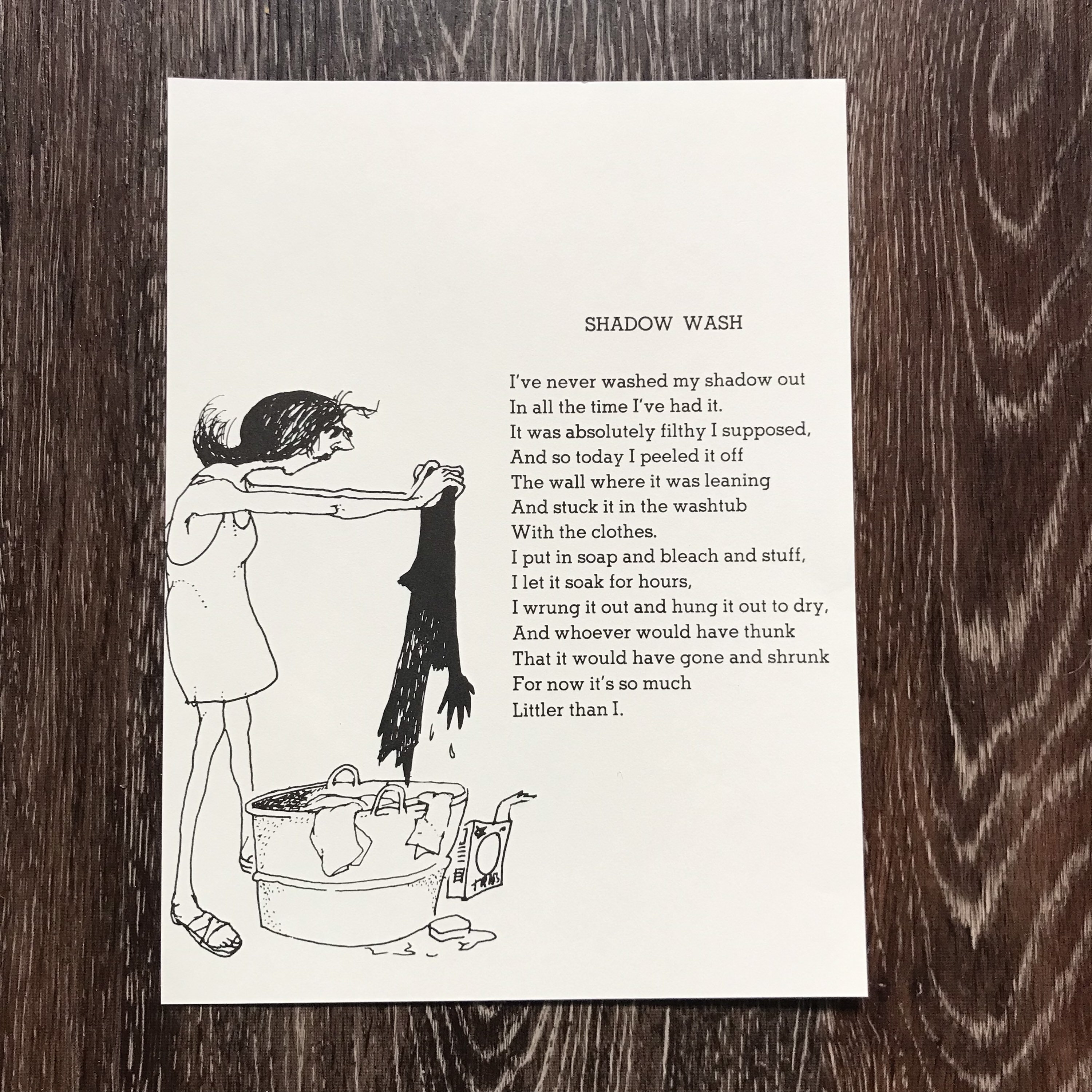 Vintage Pages Shel Silverstein Shadow Wash Silly Laundry Poem Childrens ...