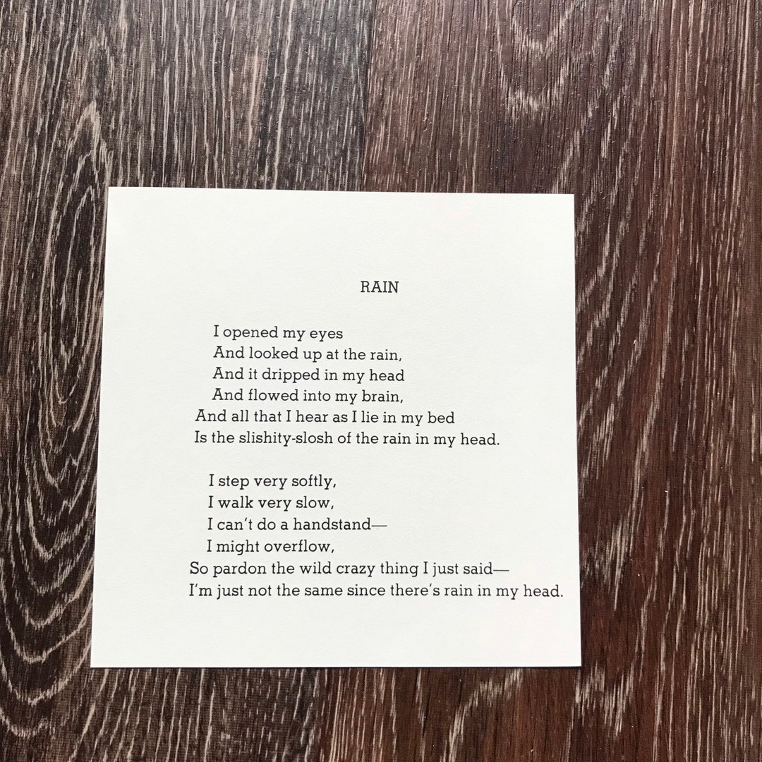 Vintage Pages Shel Silverstein Rain Poem | 1990s Children Poem ...