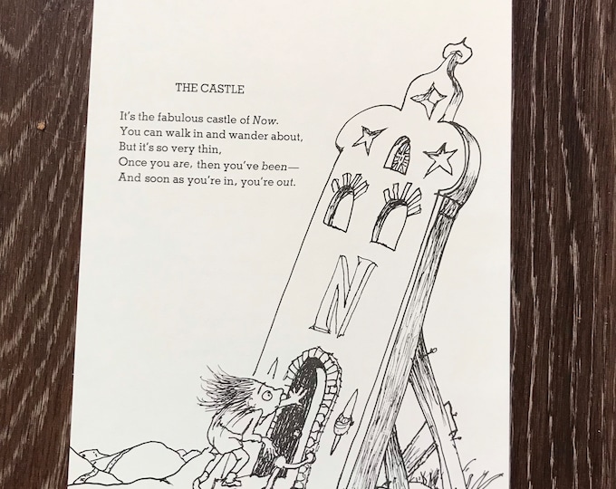 Vintage Pages Shel Silverstein the Castle of Now Poem and Illustration ...