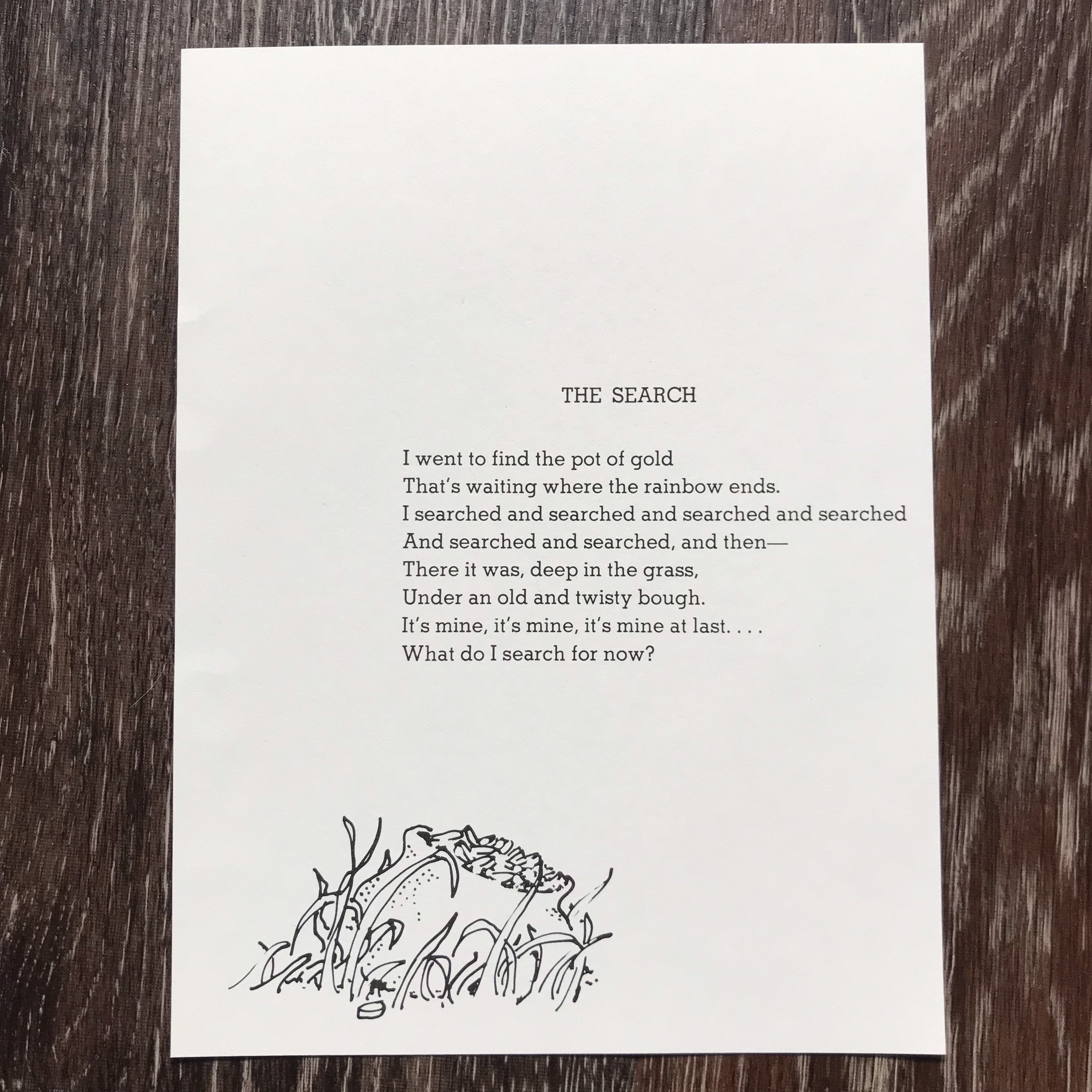 Vintage Pages Shel Silverstein the Search Poem and Illustration Pot of ...