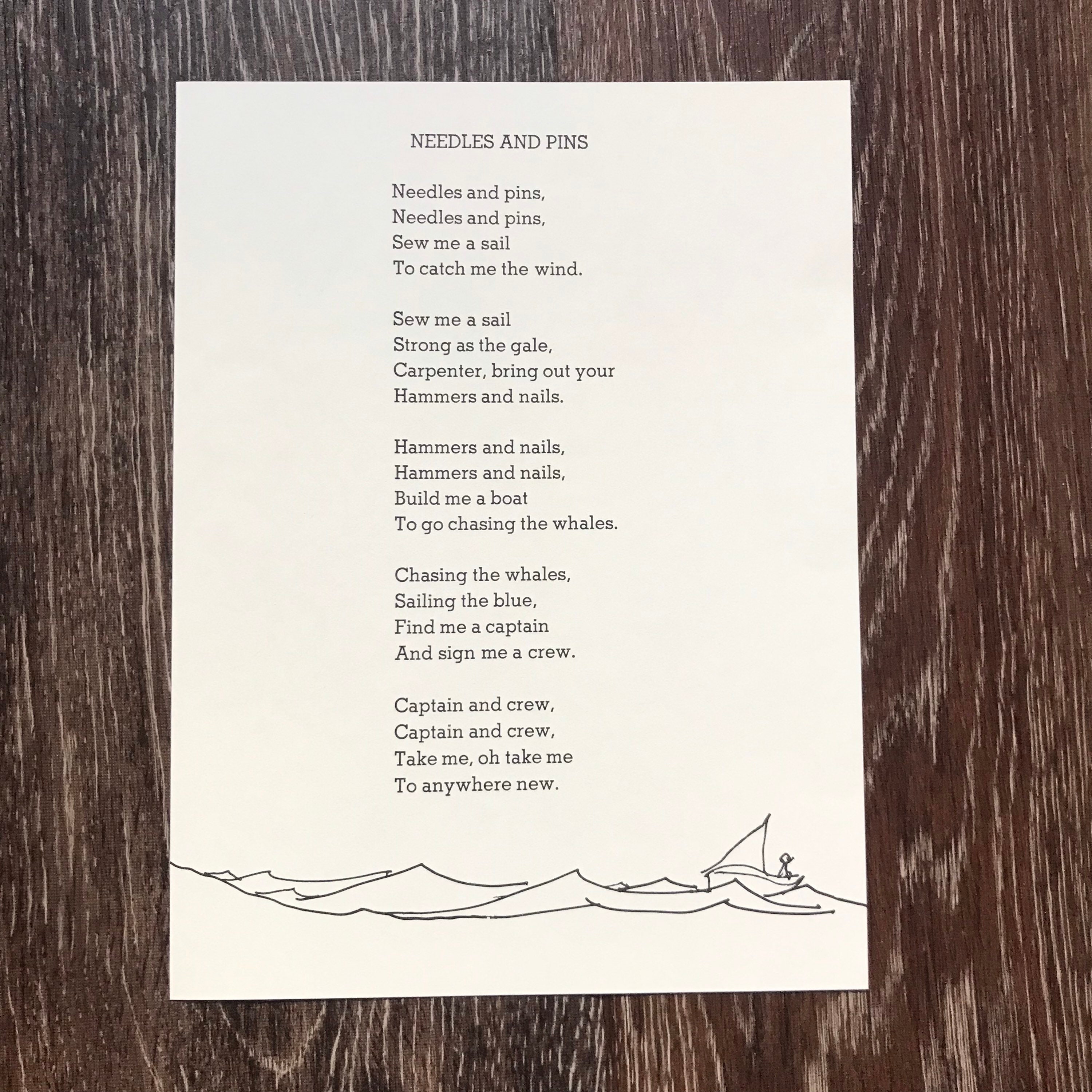 Vintage Pages Shel Silverstein Needles and Pins Poem and Illustration ...