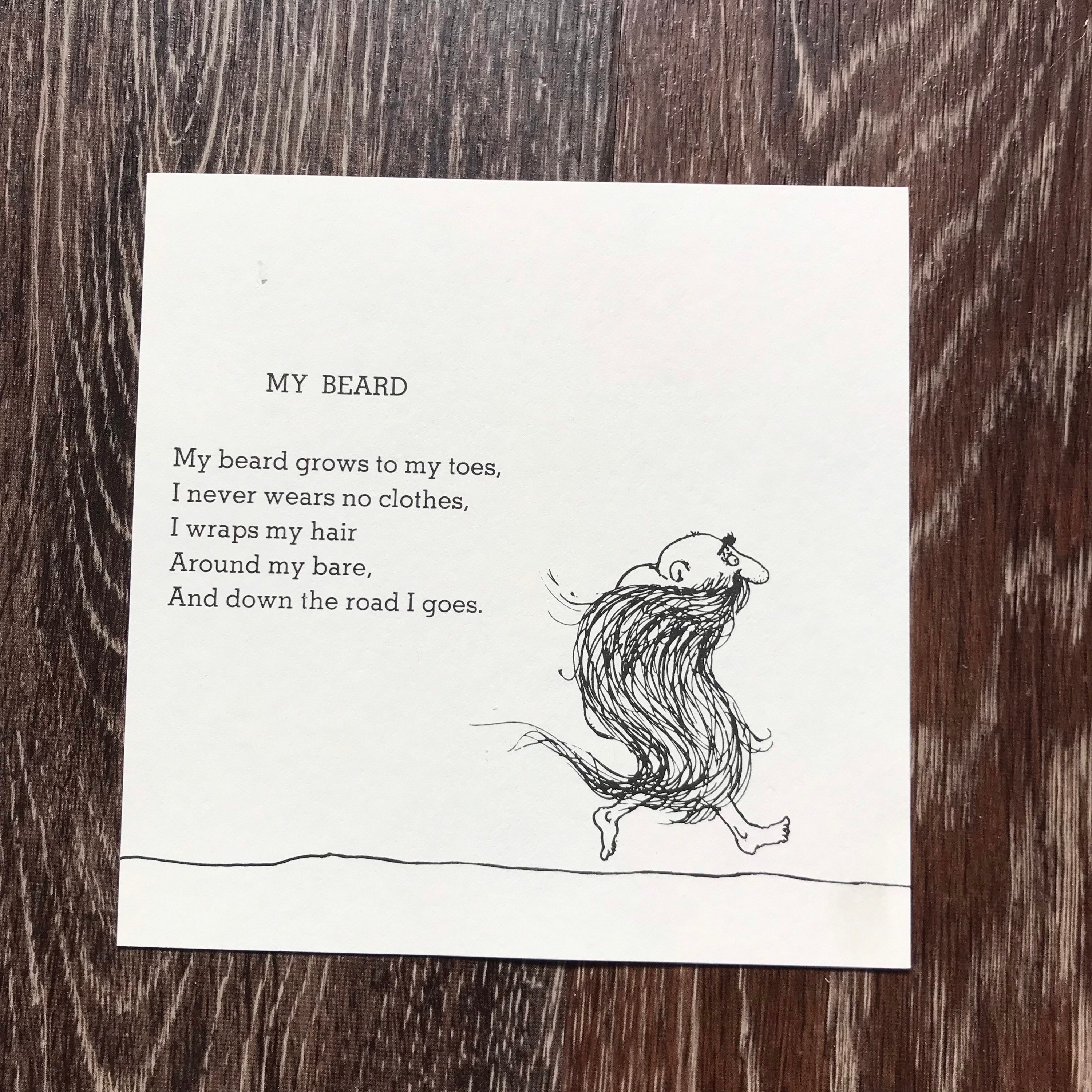 Vintage Pages Shel Silverstein My Beard Poem Children Poem Nursery ...