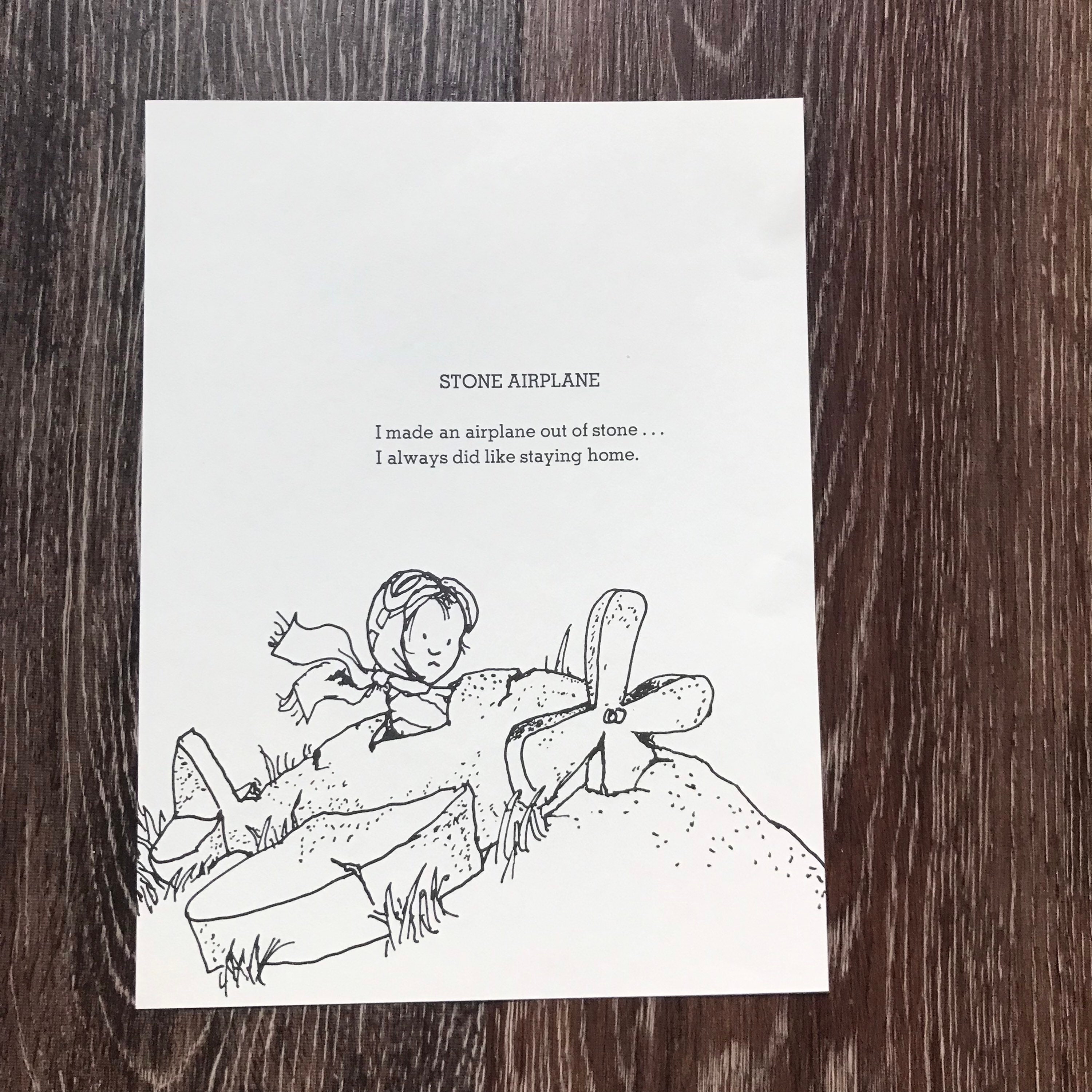 Vintage Pages Shel Silverstein Stone Airplane Poem and Illustration ...