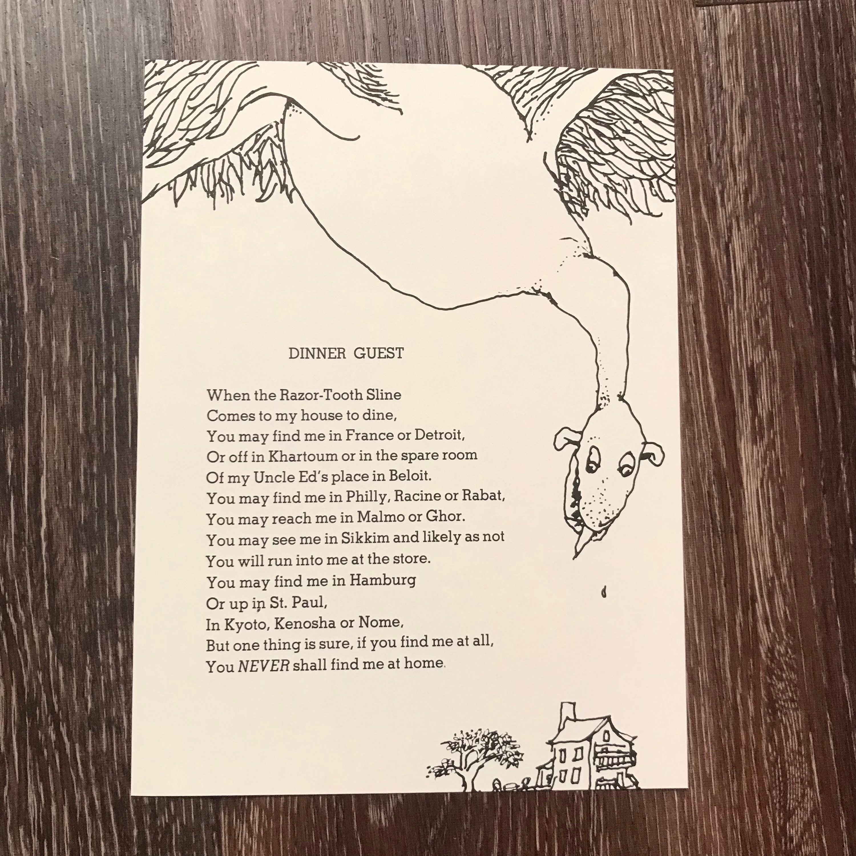 Vintage Pages Shel Silverstein Dinner Guest Poem and Illustration ...