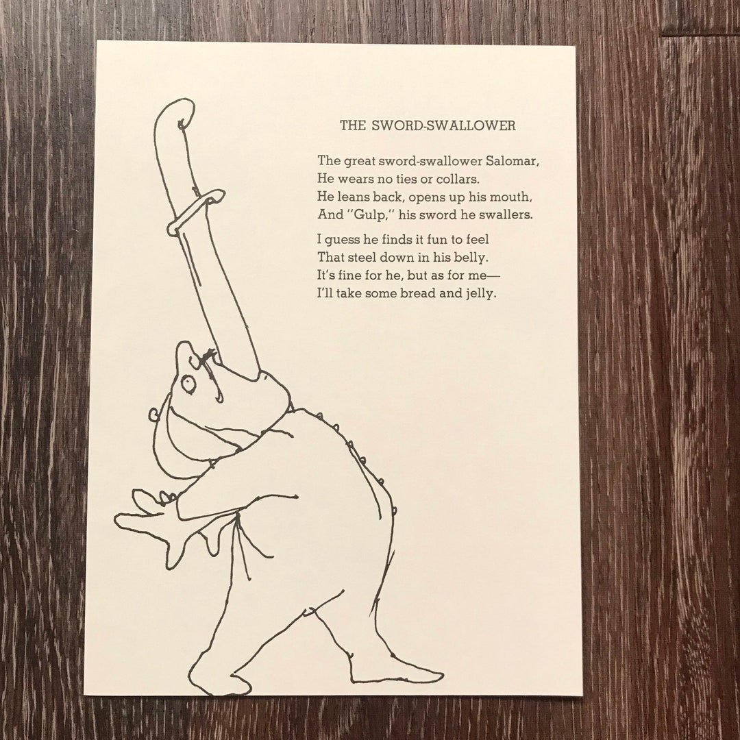 Vintage Pages Shel Silverstein Sword Swallower Poem and - Etsy