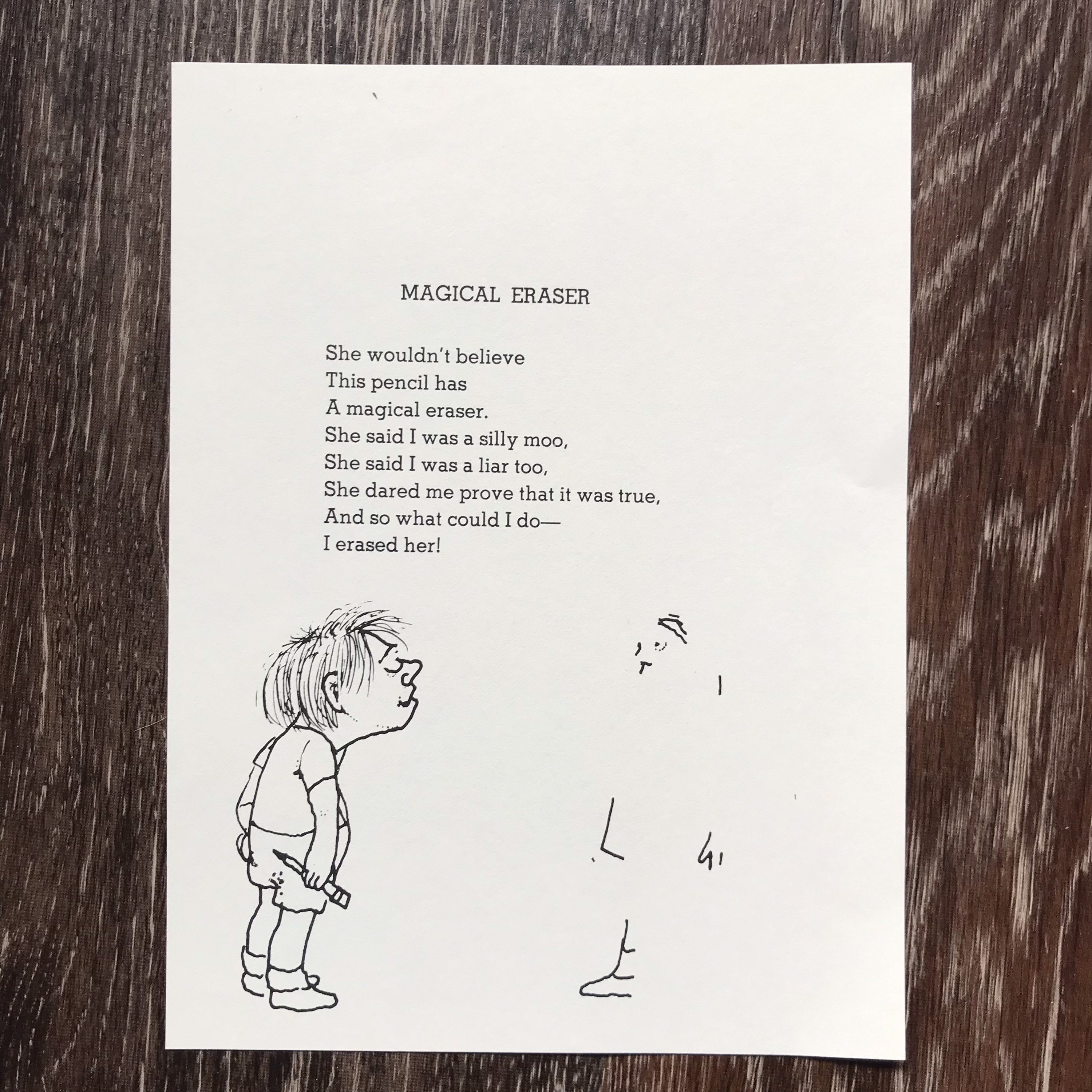 Shel Silverstein Pencil Poem