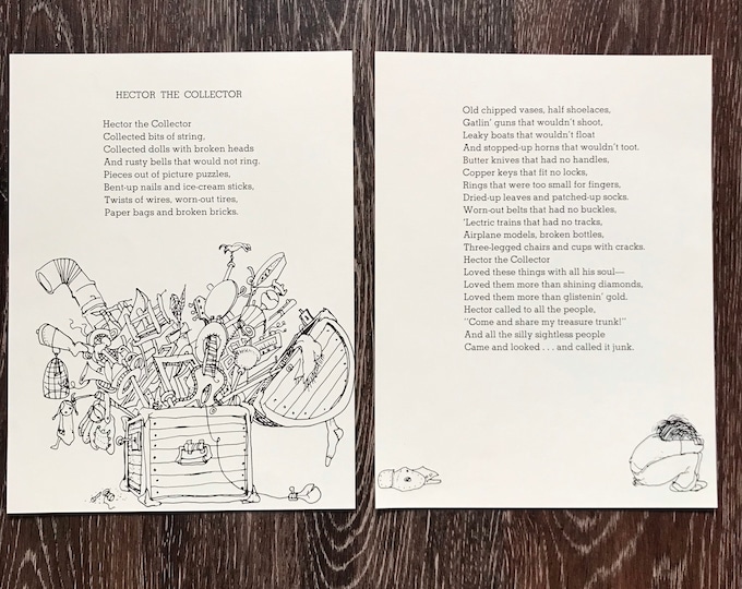 Vintage Two Pages Shel Silverstein Hector the Collector Poem - Etsy