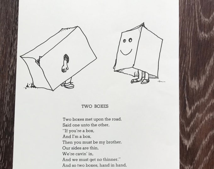 Vintage Pages Shel Silverstein Two Boxes Poem and Illustration ...