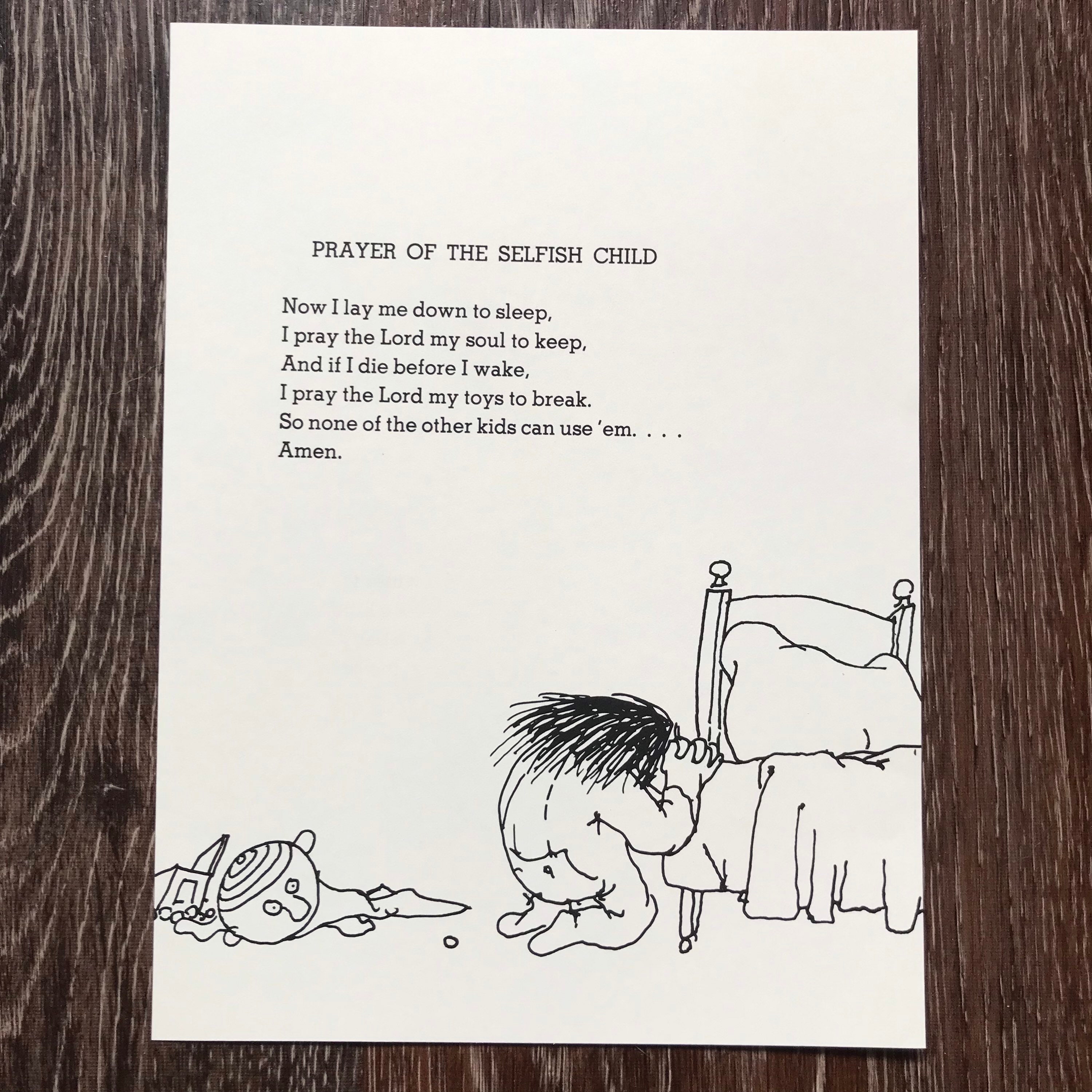 Vintage Pages Shel Silverstein Prayer of the Selfish Child Poem and ...