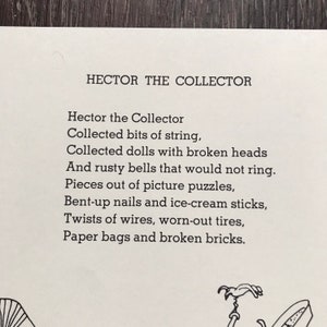 Vintage Two Pages Shel Silverstein Hector the Collector Poem and ...