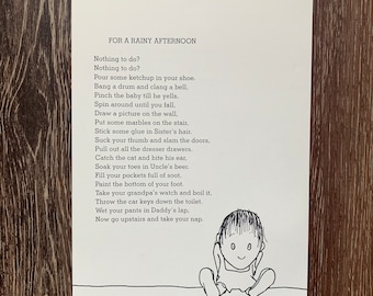 Vintage Pages Shel Silverstein Tired Poem and Illustration - Etsy