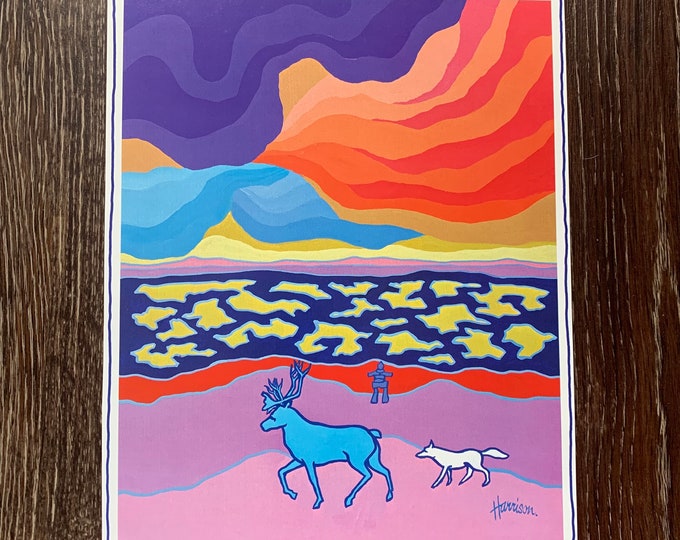 Vintage Ted Harrison ORIGINAL Signed Print, 1987 Numbered Snowdog - Etsy